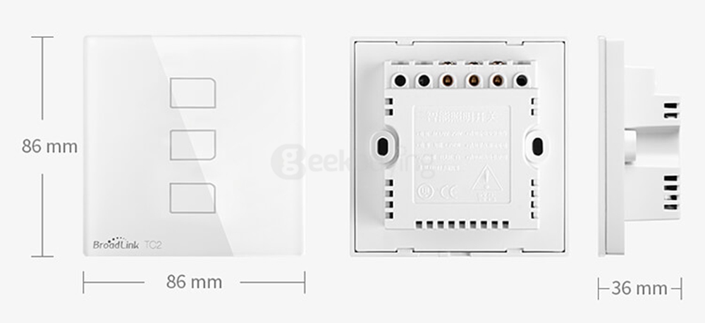 BroadLink TC2 Three Touch Control Automation Switch Smart Home Panel