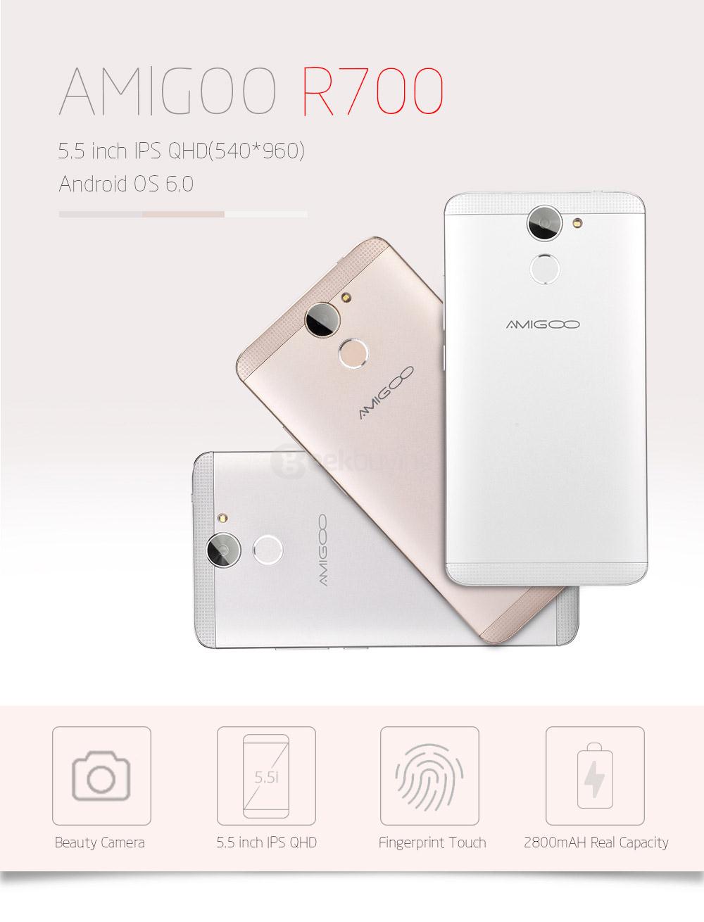 AMIGOO R700 MT6580 512MB 8GB Smartphone - Gray