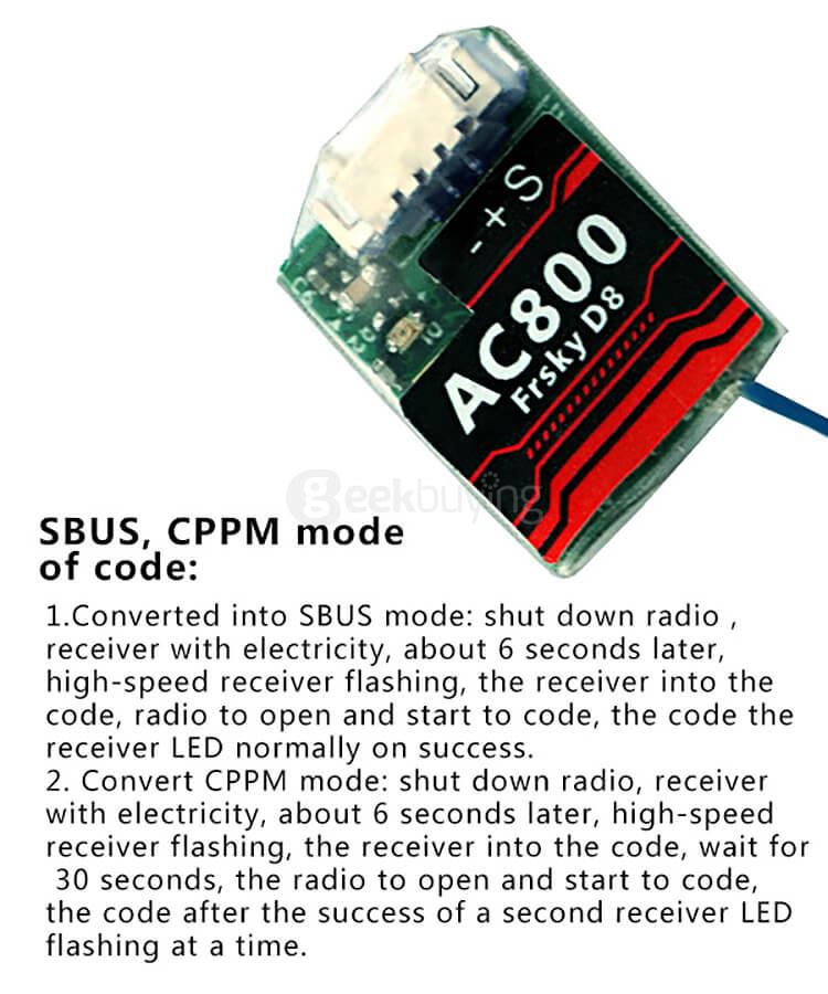 AC800 Sbus PPM Receiver