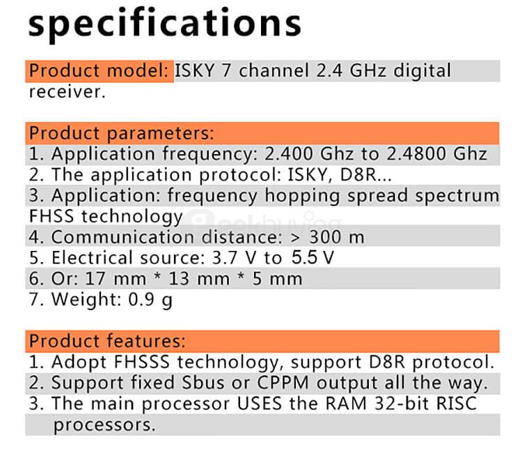 AC800 Sbus PPM Receiver
