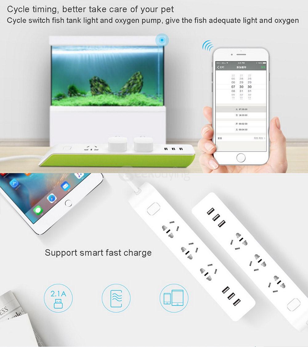 Broadlink MP2 Smart Home System Power Strip - Green +White