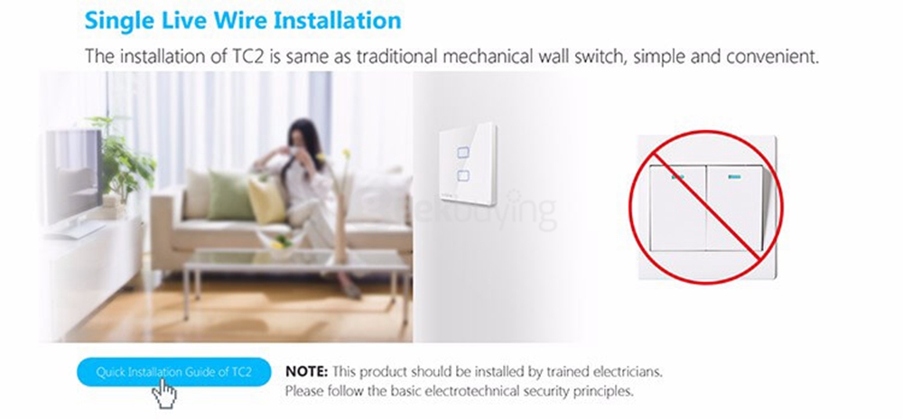 BroadLink TC2 Single Touch Control Automation Switch Smart Home Panel