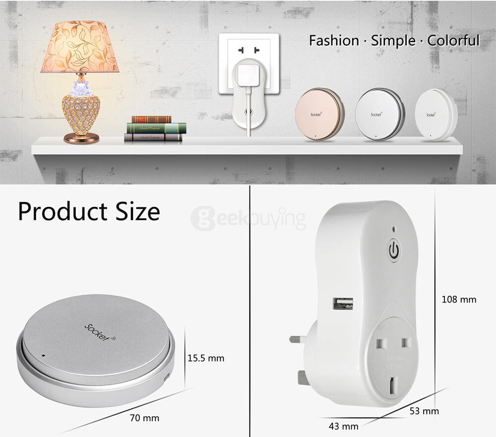 SIM1010-SP-UK Battery-free Wireless Switch Smart Socket - UK Plug