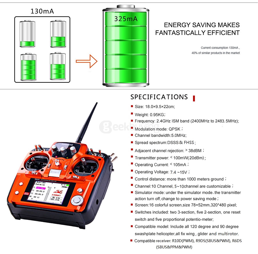 RadioLink AT10 10CH Transmitter Mode 2