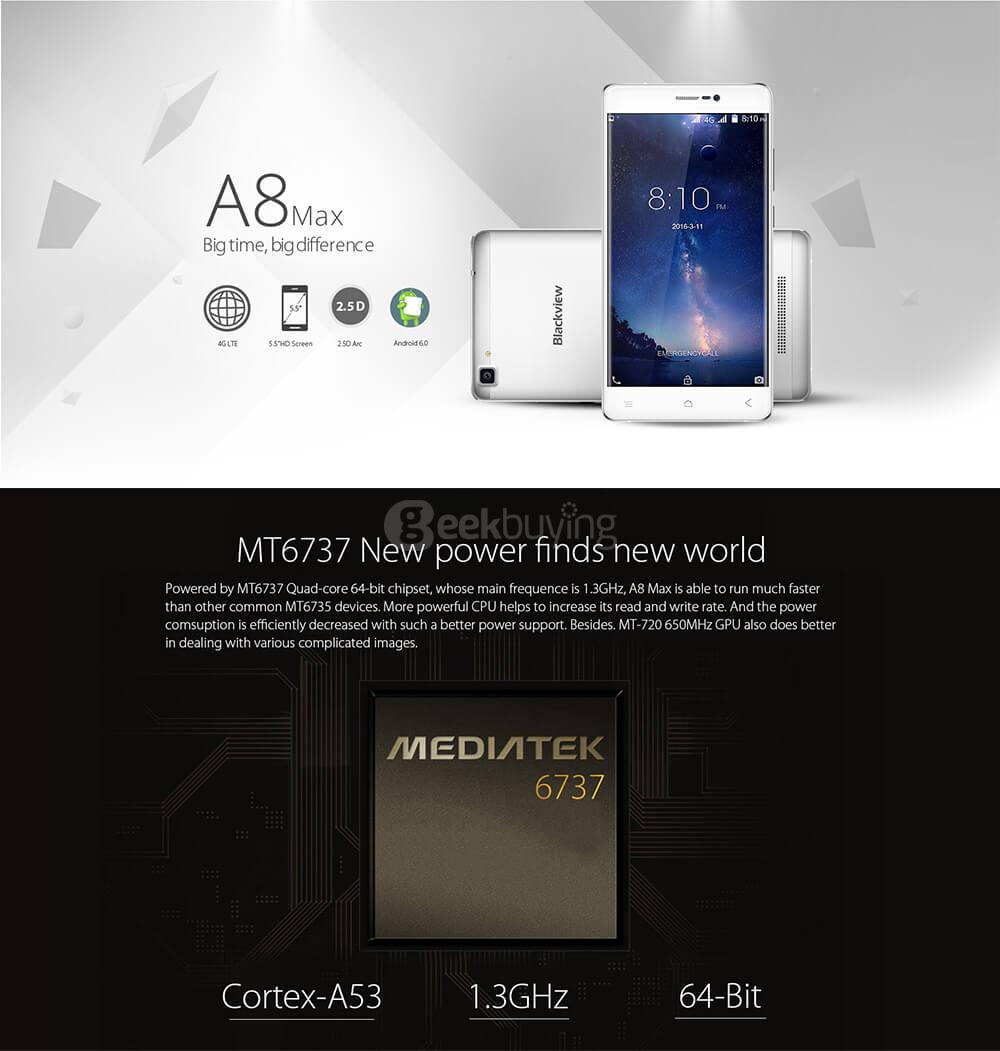 Blackview A8 Max 2GB 16GB Smartphone - Silver