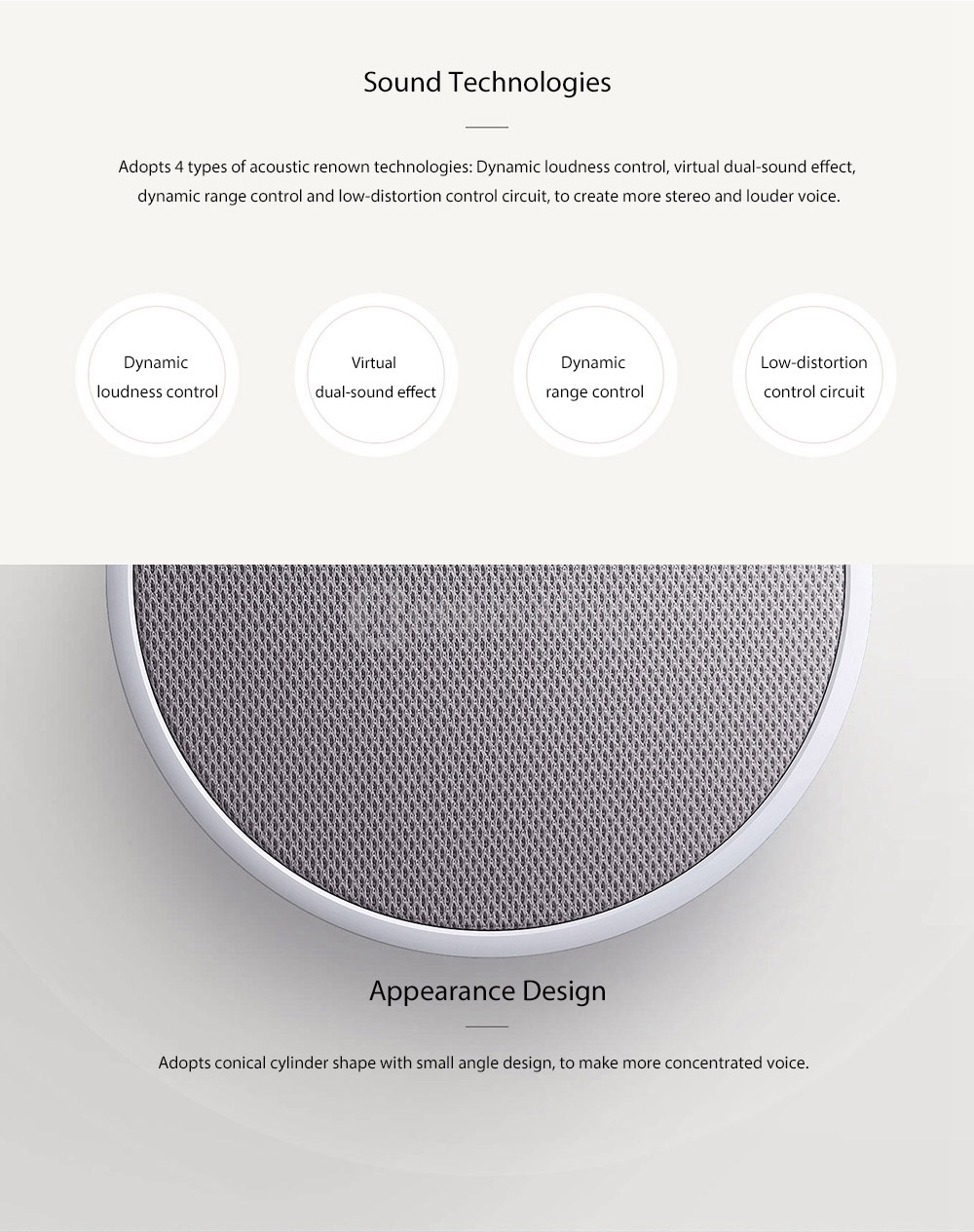 Original Xiaomi Bluetooth 4.1 Smart Mi Music Alarm Clock-White