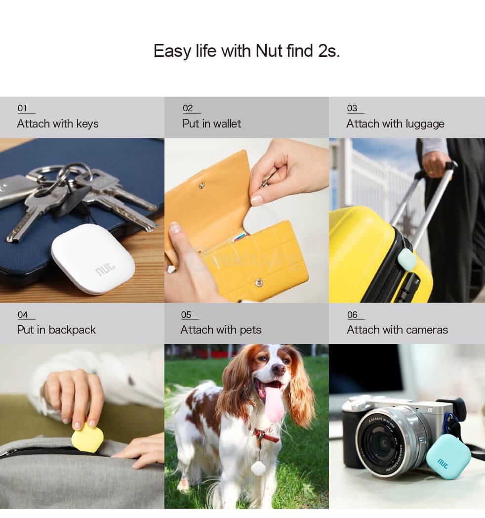 Nut 2S Bluetooth 4.0 Smart Anti-lost Tracker-White