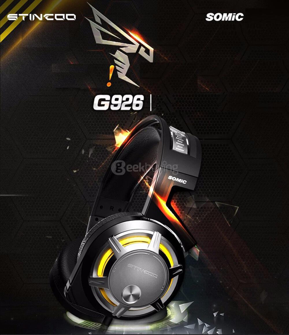 SOMIC G926 Stereo Gaming Headsets with Mic for Game Player - Black