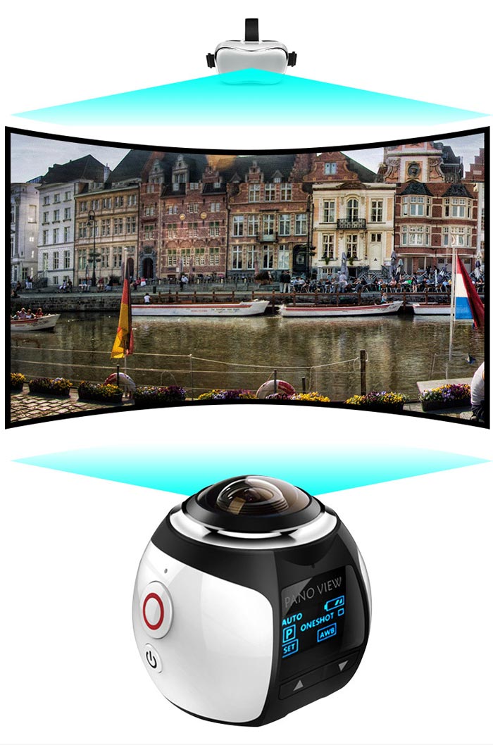 V1 Mini Panorama Camera Mini VR Camera - Black