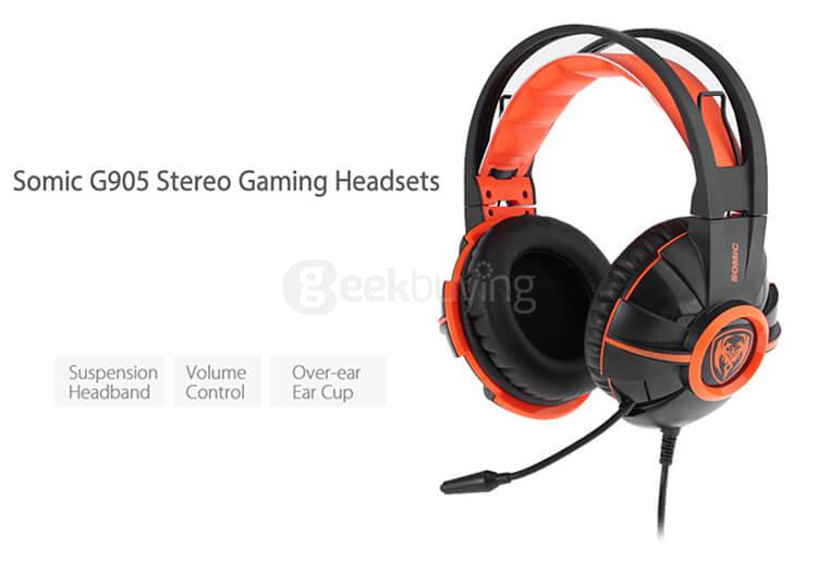 Somic G905 Over-ear Stereo Gaming Headsets with Mic - Orange