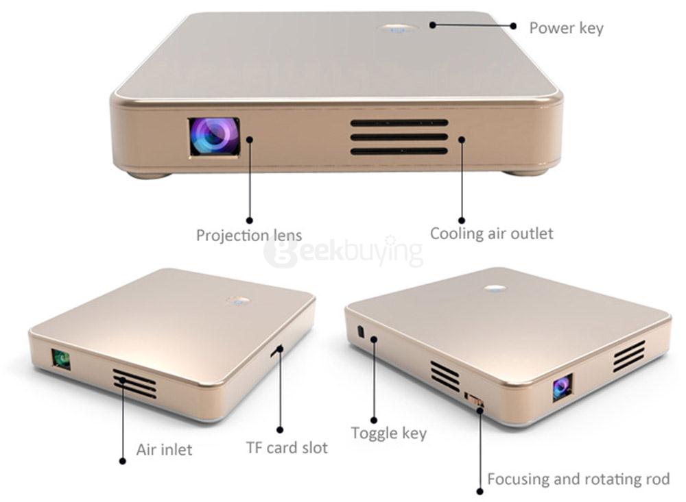 MDI M1 DLP Pocket Projector Android 4.4 - Gold