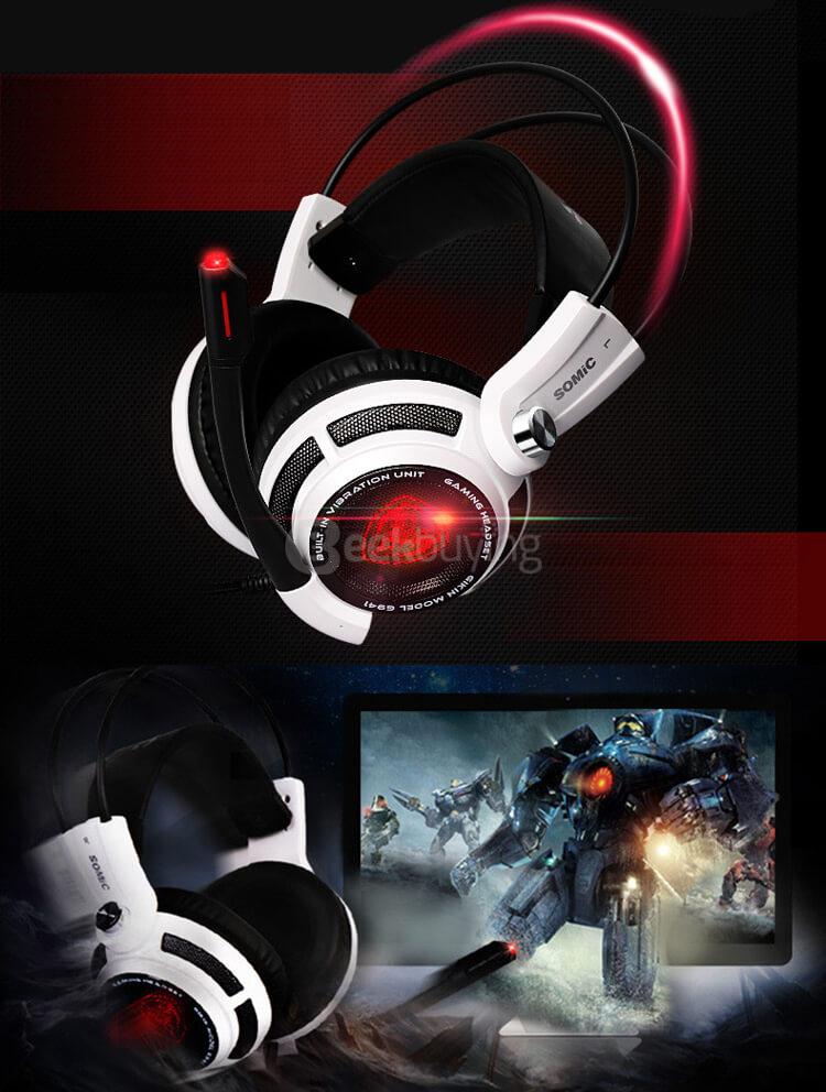 Somic G941 Over-ear Wired Gaming Headsets with MIC - Black