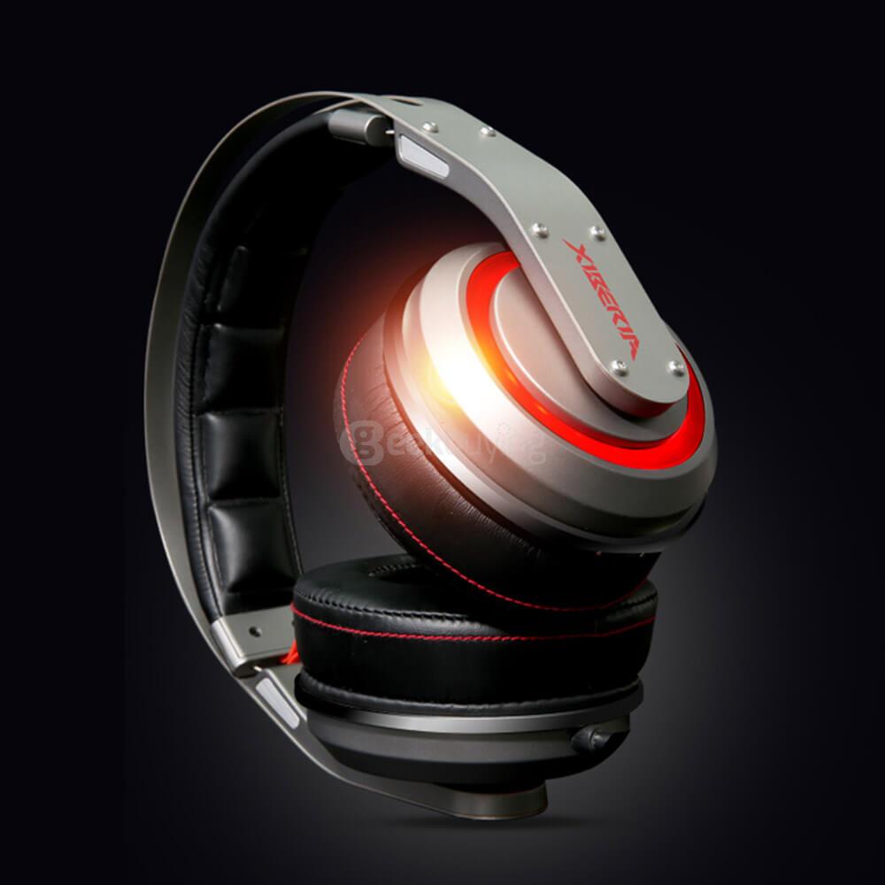 XIBERIA T19 USB Wired LED Gaming Headsets With Microphone - Gray