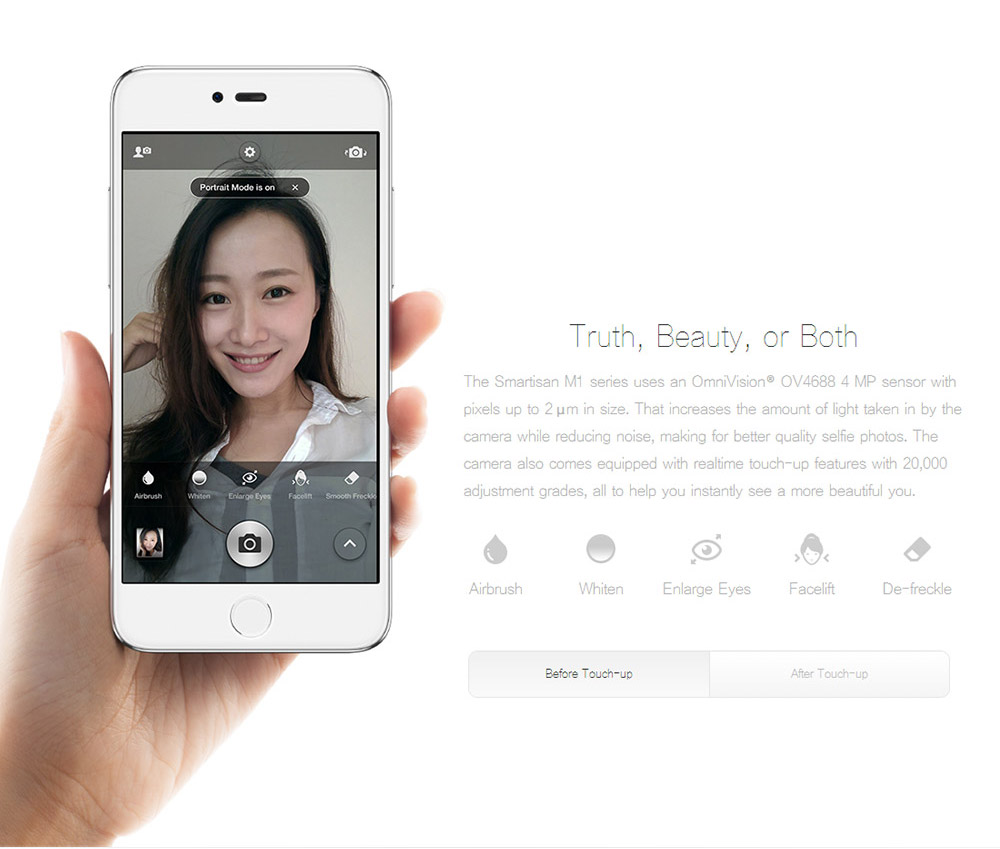 Smartisan M1 4GB 32GB Smartphone - Aluminum Alloy White