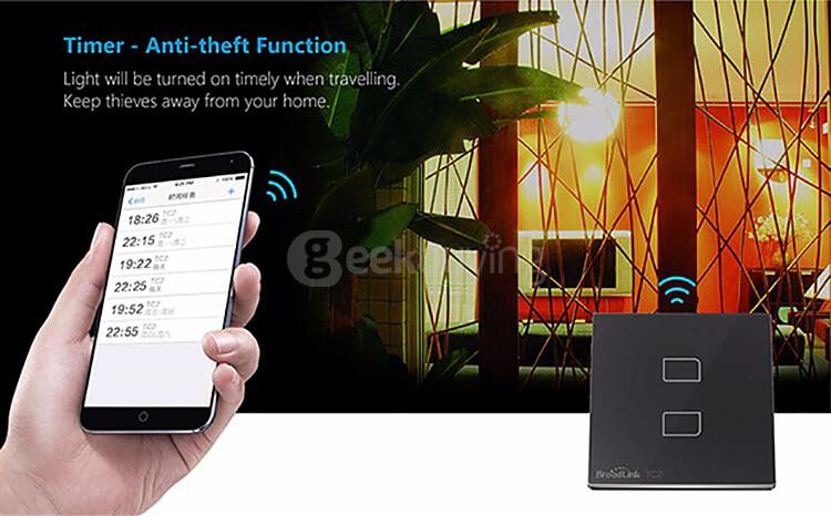 Broadlink TC2 Wifi 3 Gangs Touch Switch Panel - UK Standard