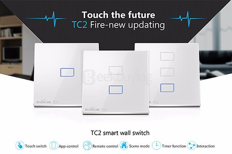 Broadlink TC2 Wifi 2 Gangs Touch Switch Panel - EU Standard