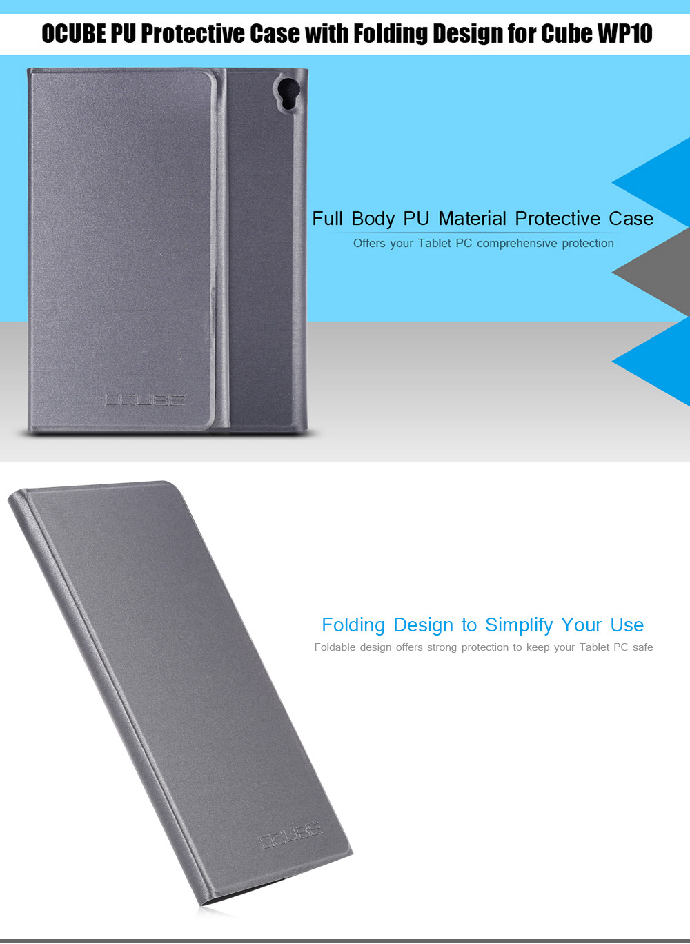 Original CUBE WP10 PU Leather Protective Case with Stand Function - Gray