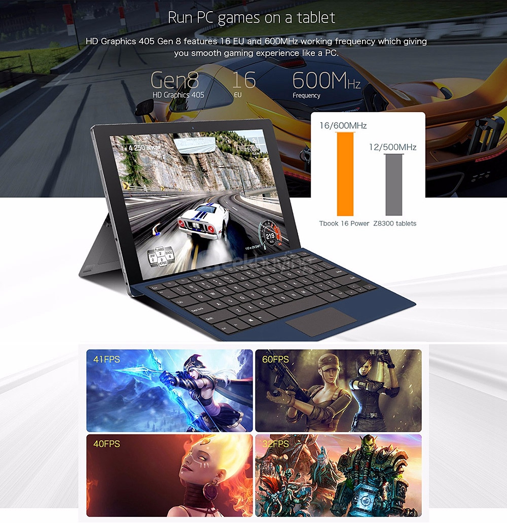 Teclast Tbook 16 Power 2 in 1 Ultrabook Tablet PC - Gray