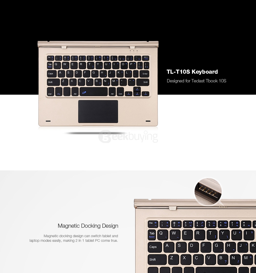 Original Teclast TBook 10S Docking Keyboard TL-T10S - Gold