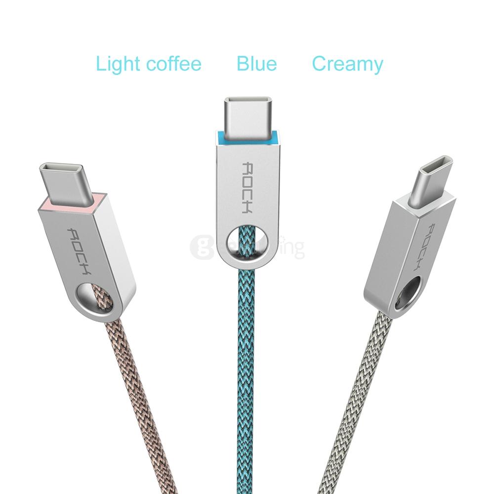 Rock RCB0440 1M Type-C Charge Date Cable-Blue