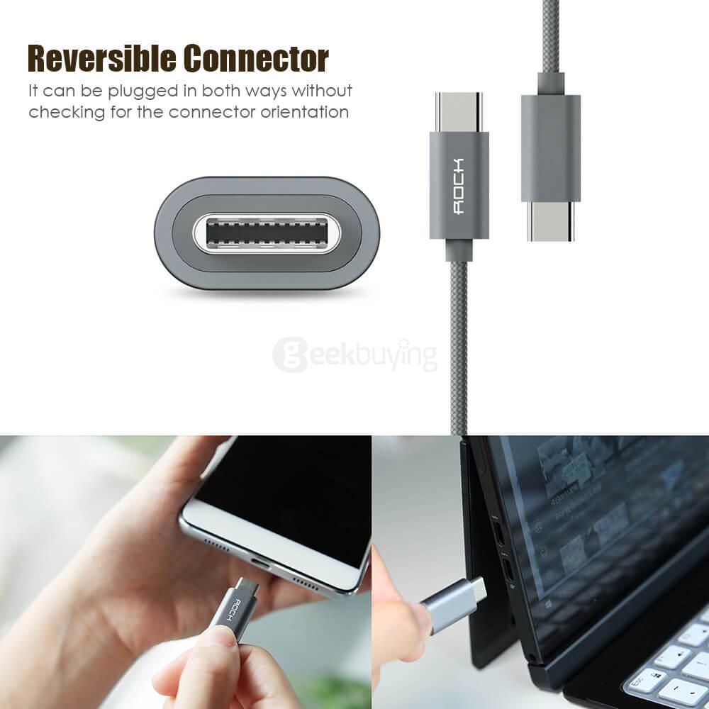 Rock C2 0.3M Type C USB Charging Cable - Gray