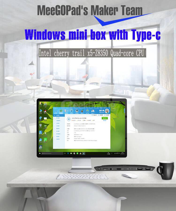 MEEGOPAD T09 Licensed Windows 10 Intel Z8350 MINI PC + Tronsmat TSM01