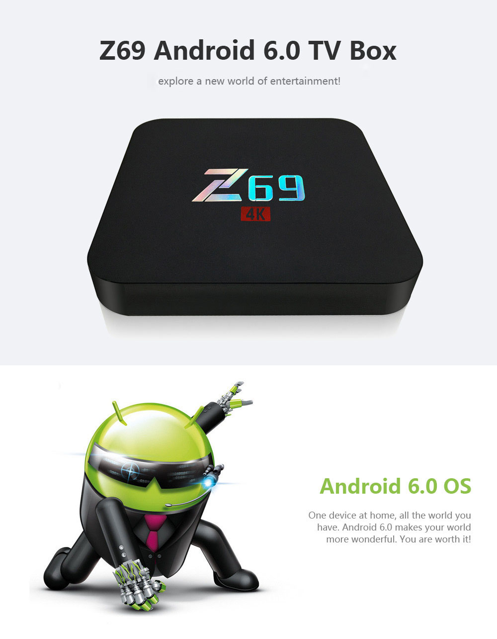 Z69 Android 6.0 Marshmallow 4K UHD Smart TV BOX