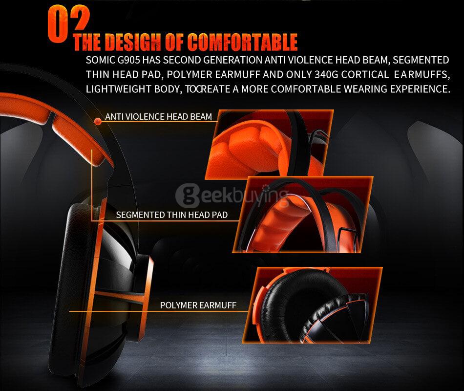 Somic G905 Stereo Gaming Headphone with Mic Orange