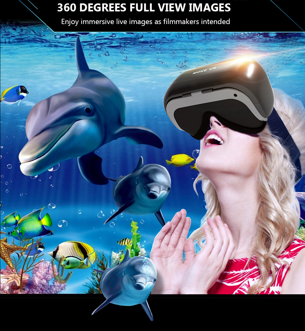 MOKE VR Plus FOV102 Immersive 3D VR Headset for 3.5-6in Smartphones
