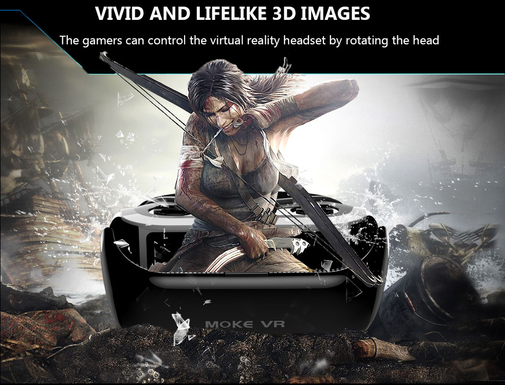 MOKE VR Plus FOV102 Immersive 3D VR Headset for 3.5-6in Smartphones