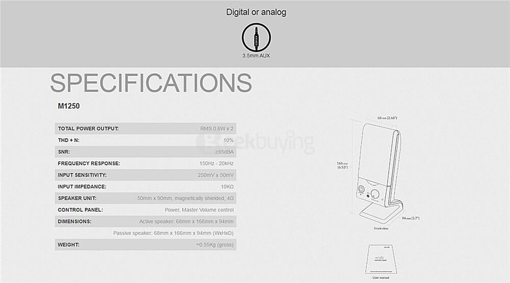 EDIFIER M1250 2.0 USB Multimedia Speaker Black