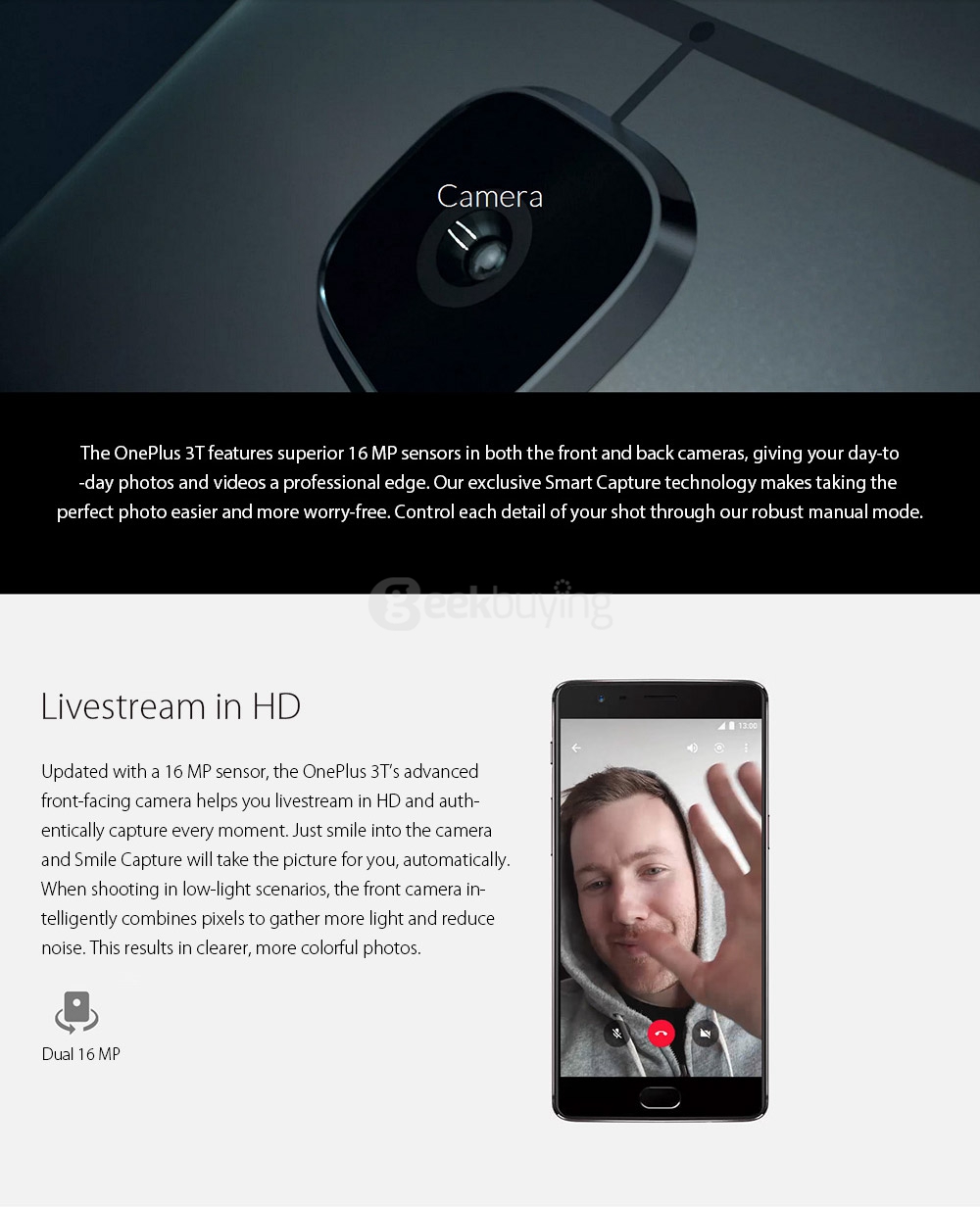 [US Version] ONEPLUS 3T(A3000) 6GB 64GB Smartphone - Gunmetal