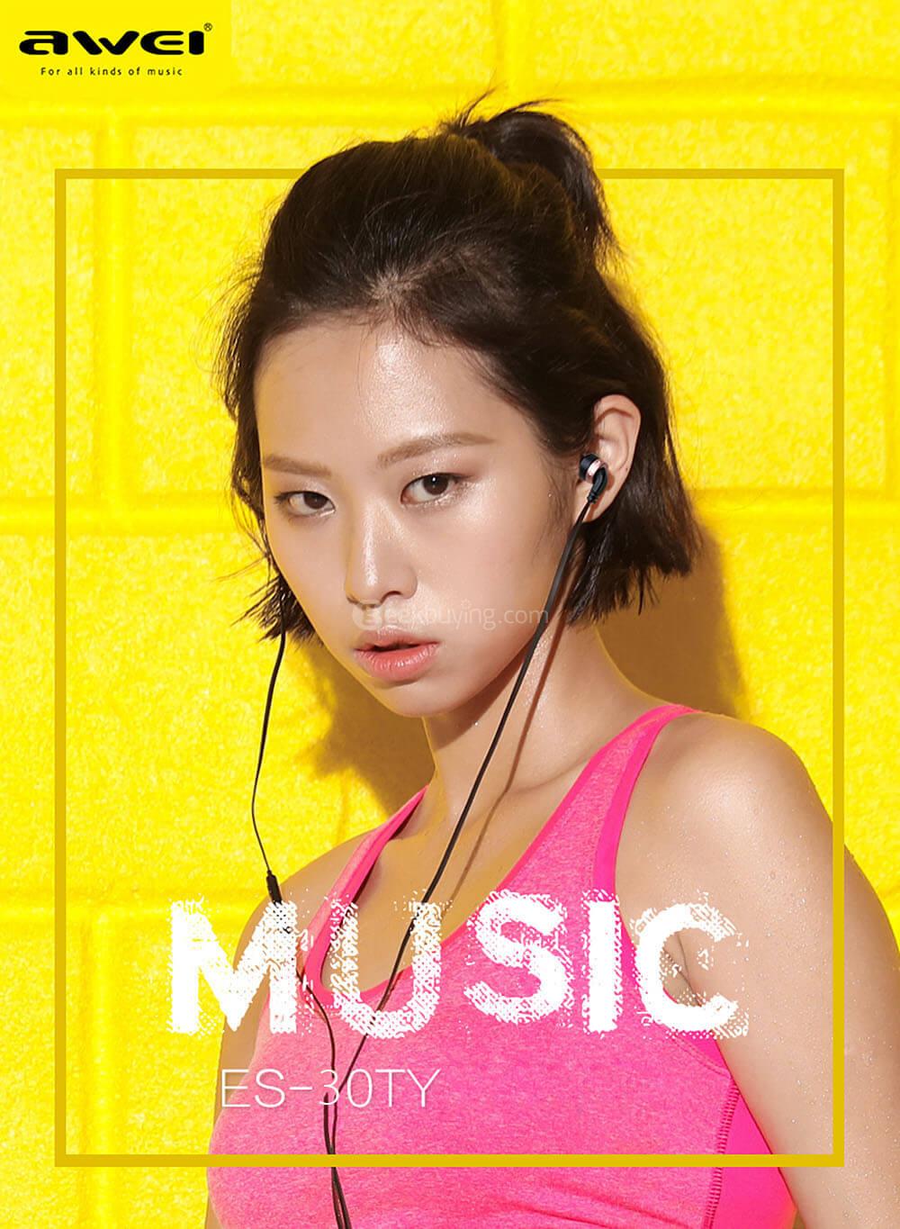 AWEI ES-30TY Wired Stereo In-ear Earphones Gold