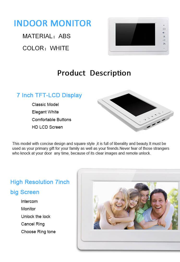 XSL-V70F-M4 Smart Video Door Phone Intercom HD 7 Inch Display