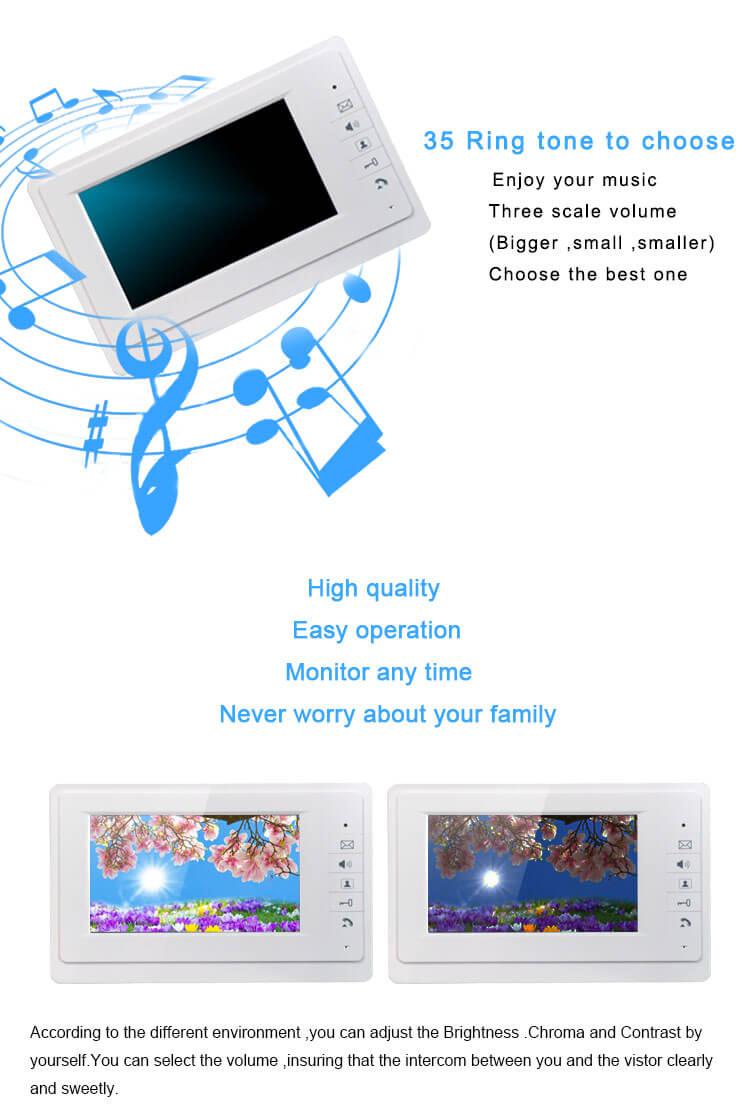 XSL-V70F-M4 Smart Video Door Phone Intercom HD 7 Inch Display