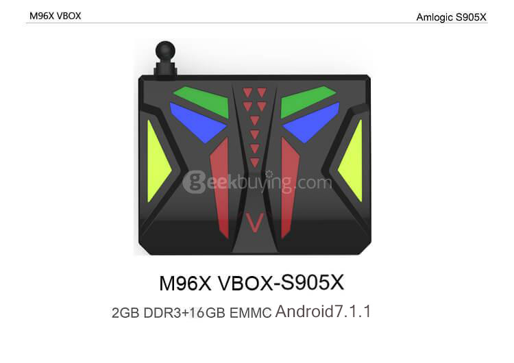 M96X VBOX 4K HDR VP9 TV BOX + Rii i8+ White