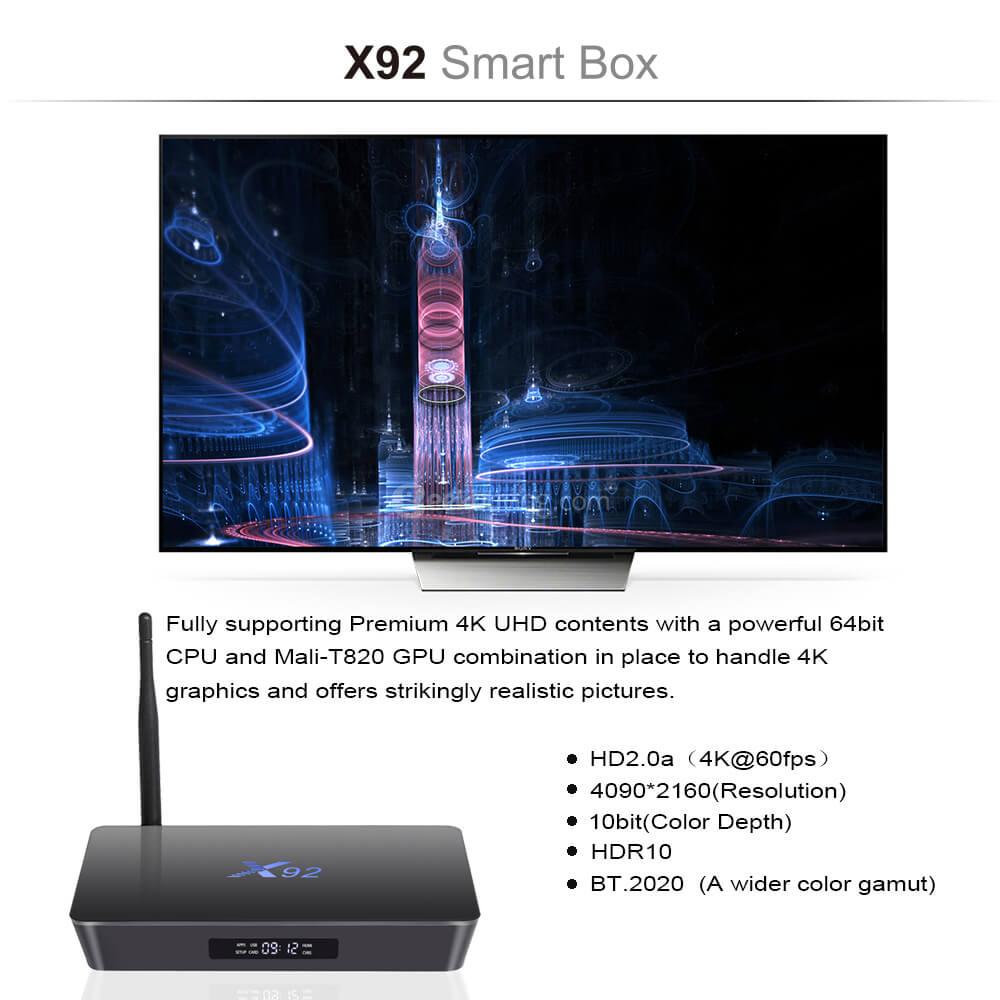 X92 Amlogic S912 Android 6.0 3G/32G 4K 60FPS TV BOX