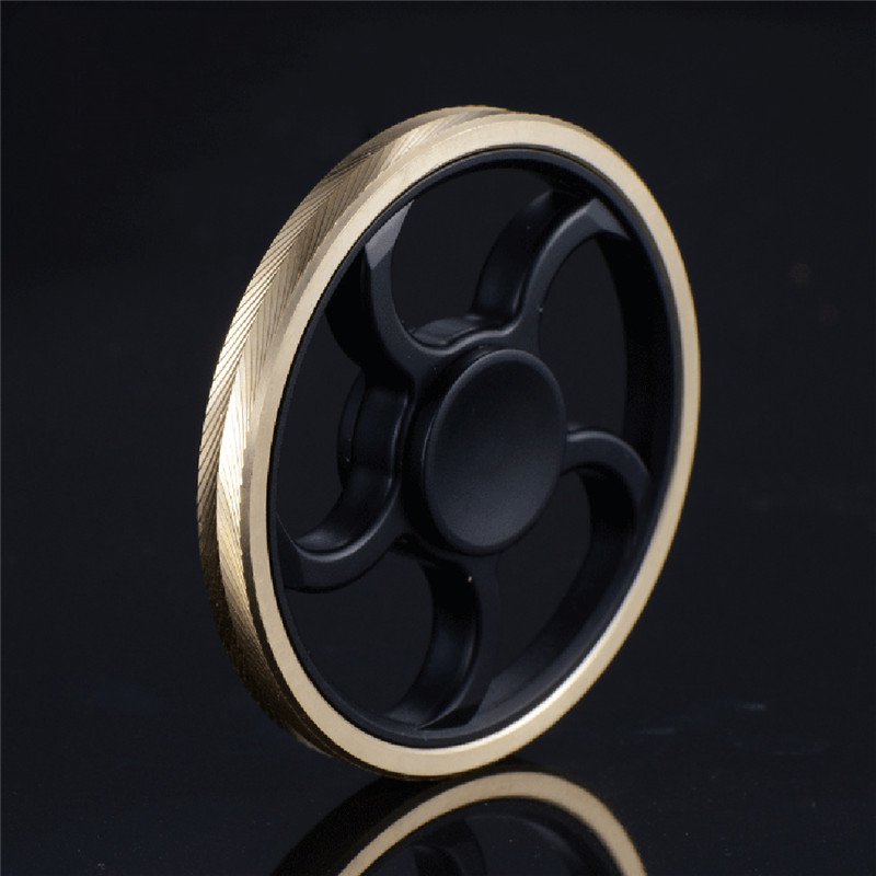 Fidget Hand Spinner Wheel Aluminium Alloy Black and Gold