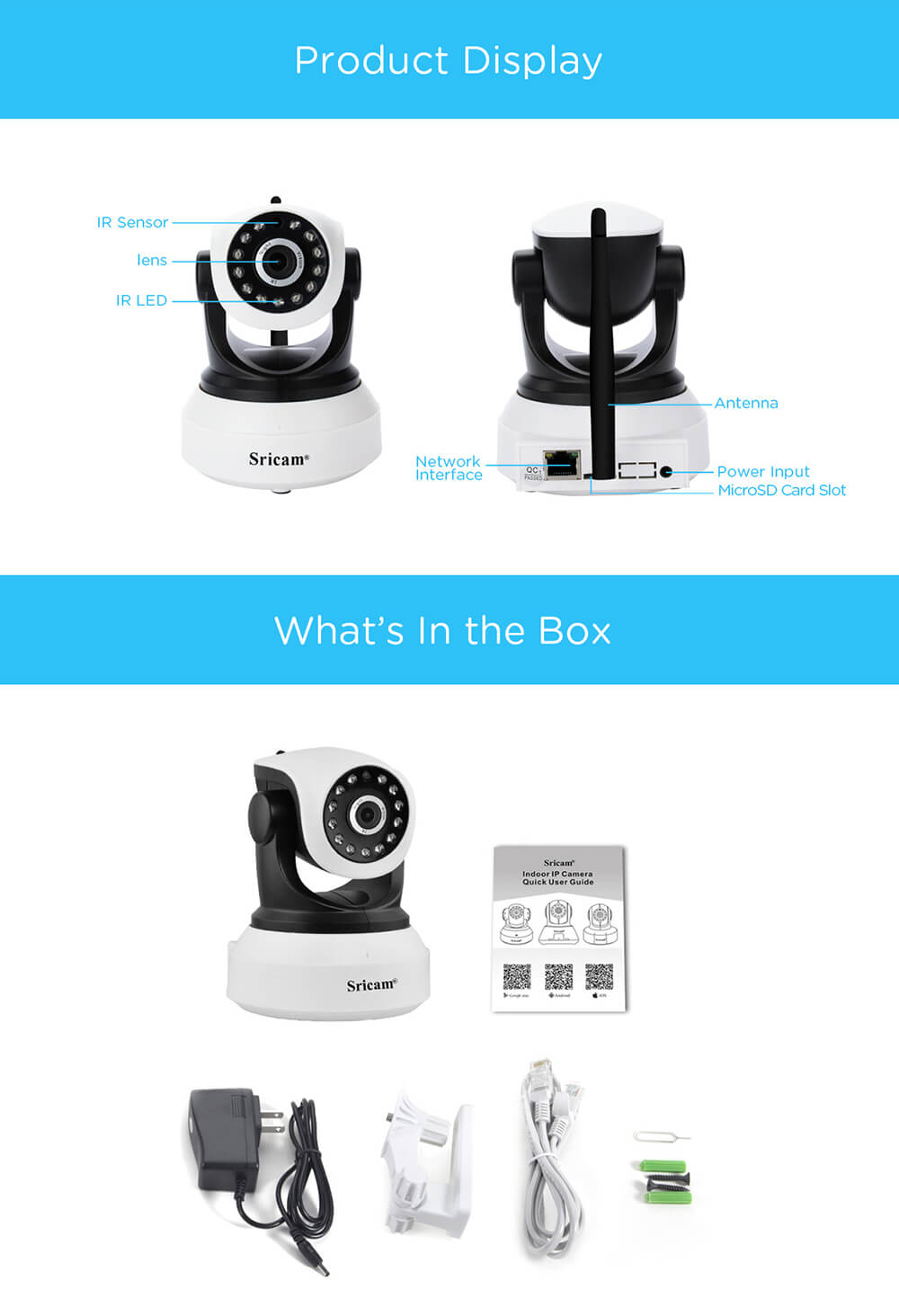 Sricam SP017 IP Camera 720P -White