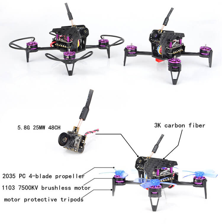 Awesome Q95 FPV Racing Drone PNP Purple