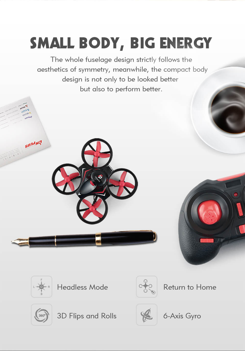 Redpawz R010 Mini Quadcopter RTF with Extra 260mAh Battery Blue