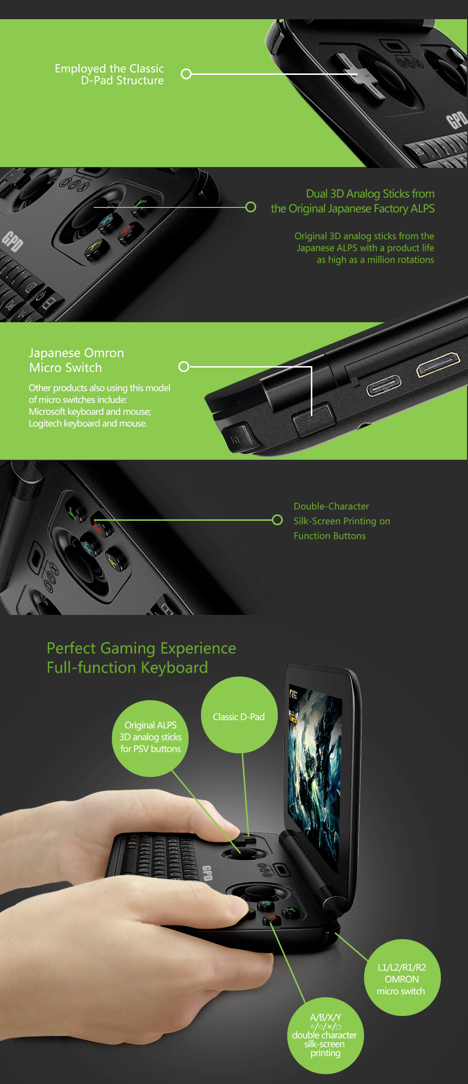 GPD Win Intel Z8750 Windows 10 4GB/64GB Gamepad Tablet PC - Black