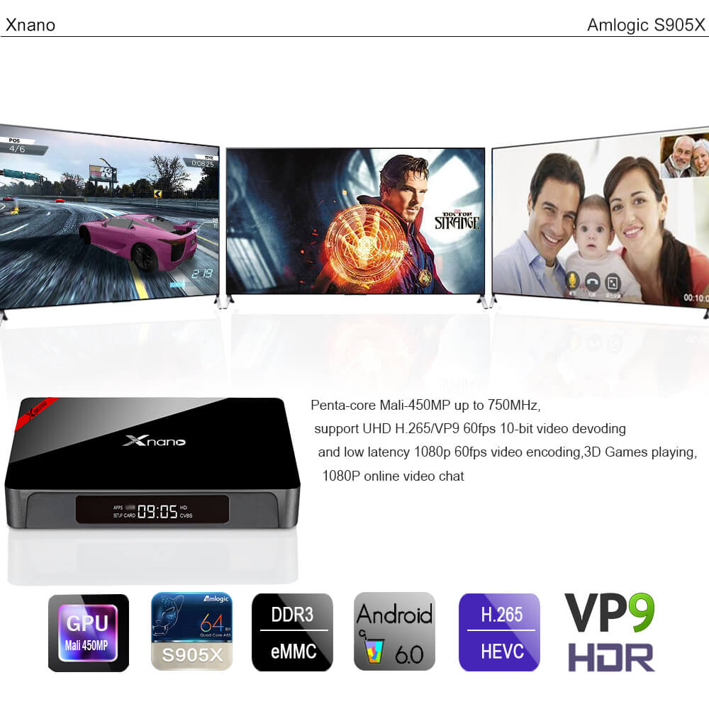 Xnano X96 Pro 4K UHD Smart TV BOX 8GB ROM