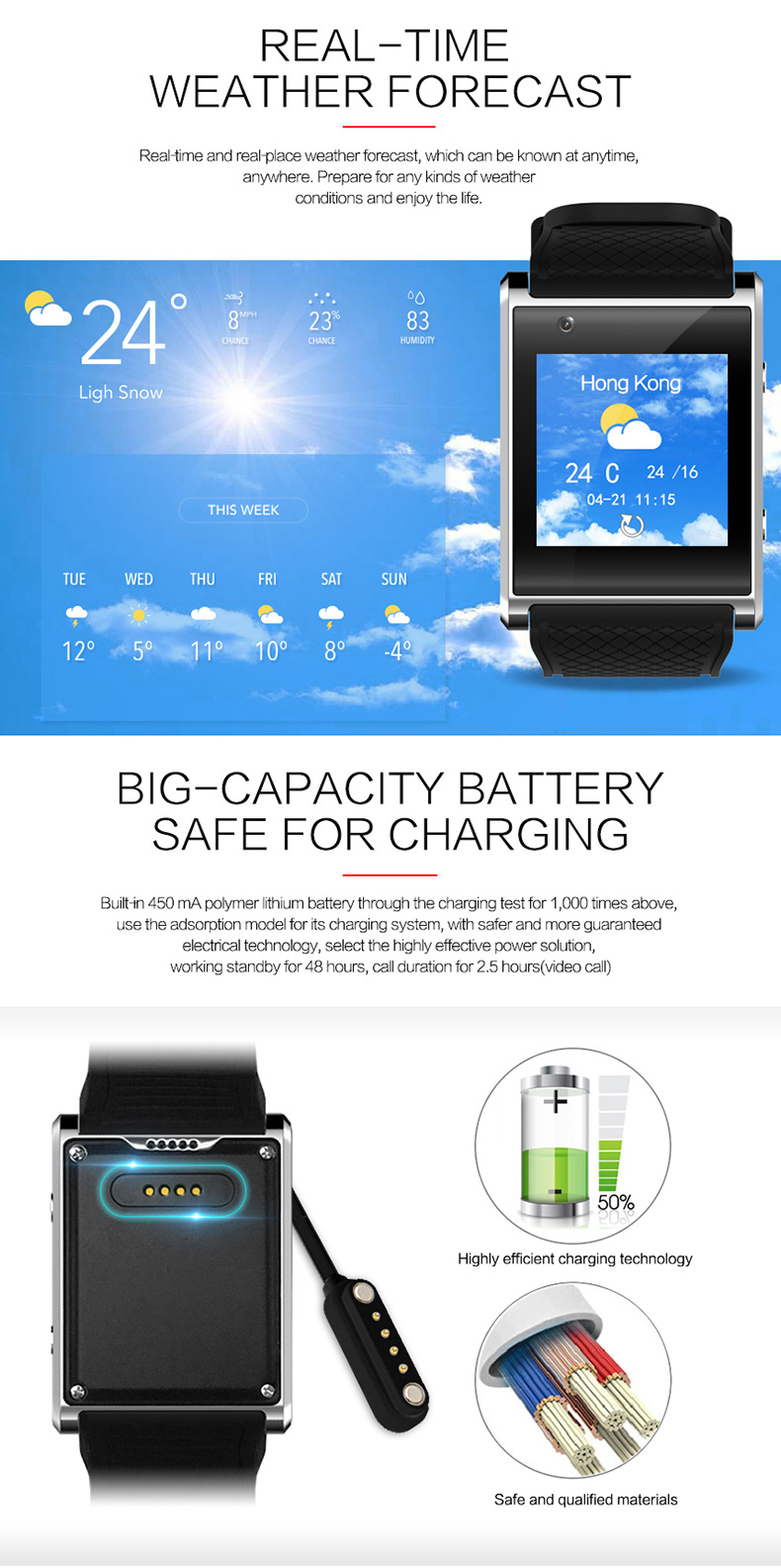 X11 3G Smartwatch Phone Black