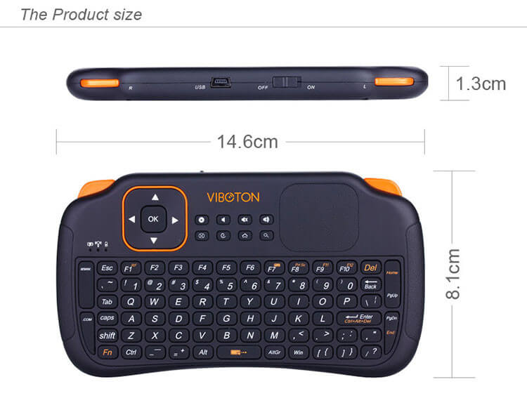 Viboton S1 Wireless Keyboard Rechargeable 2.4GHz