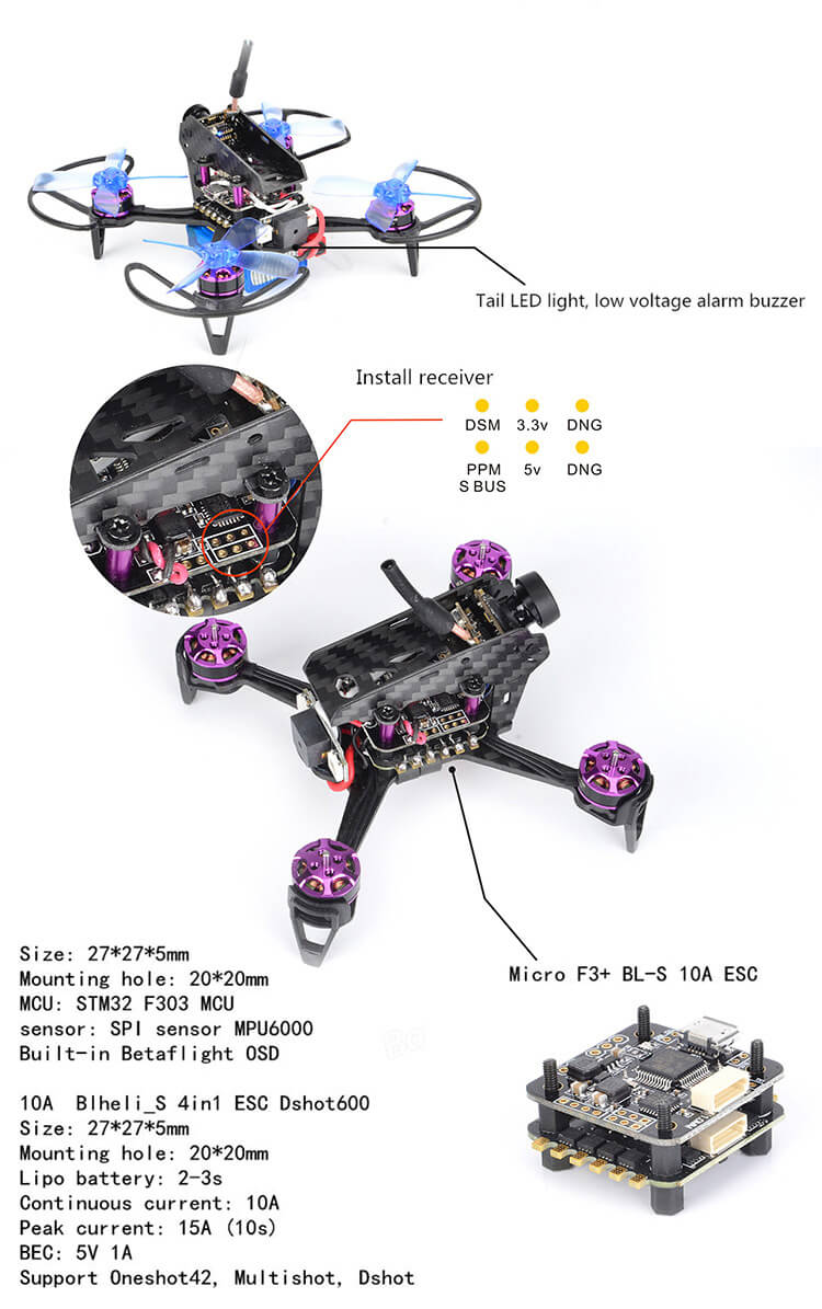 Awesome Q95 FPV Racing Drone PNP Purple