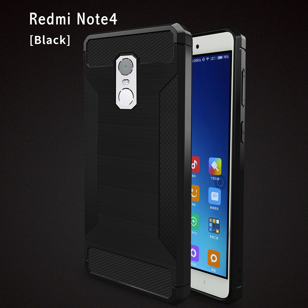 White Xiaomi Redmi Note 4 Brushed Carbon Fiber Phone Case