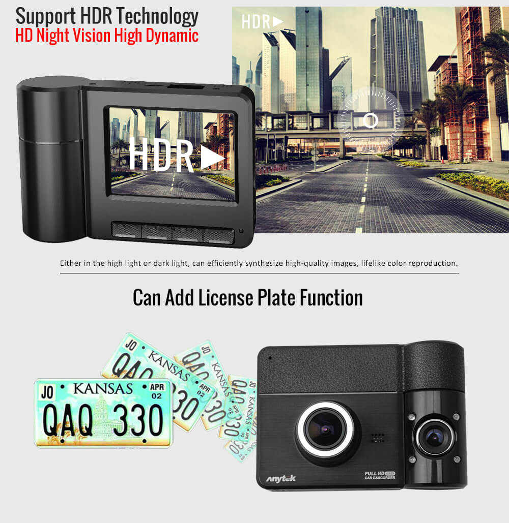 Anytek B60 FHD 1080p DVR Dash Cam Black