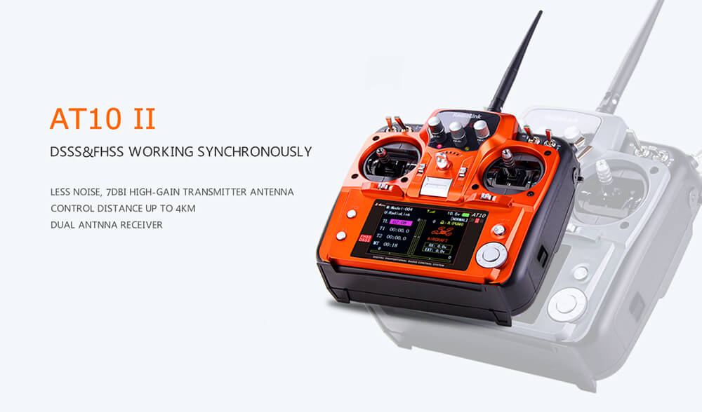 Radiolink AT10II Transmitter with R12DS Receiver Mode 2 Gray