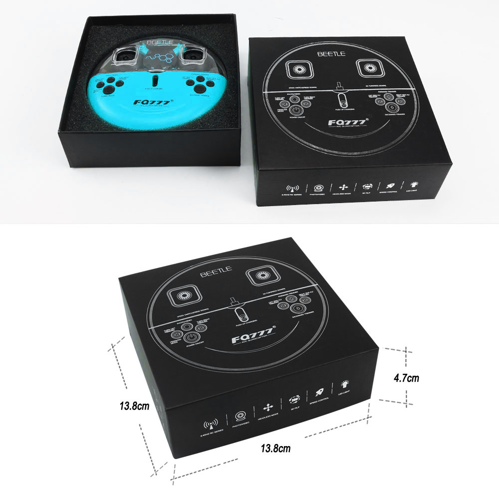 FQ777 FQ04 Beetle Mini Pocket Drone with Camera RTF Blue